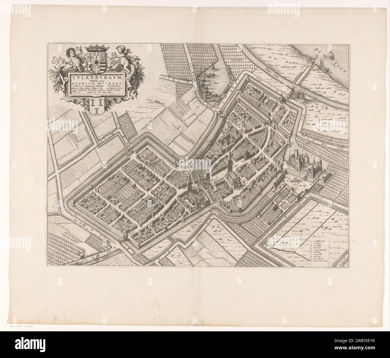 Map of Culemborg, Anonymous, 1652 print Map in a nutshell perspective ...