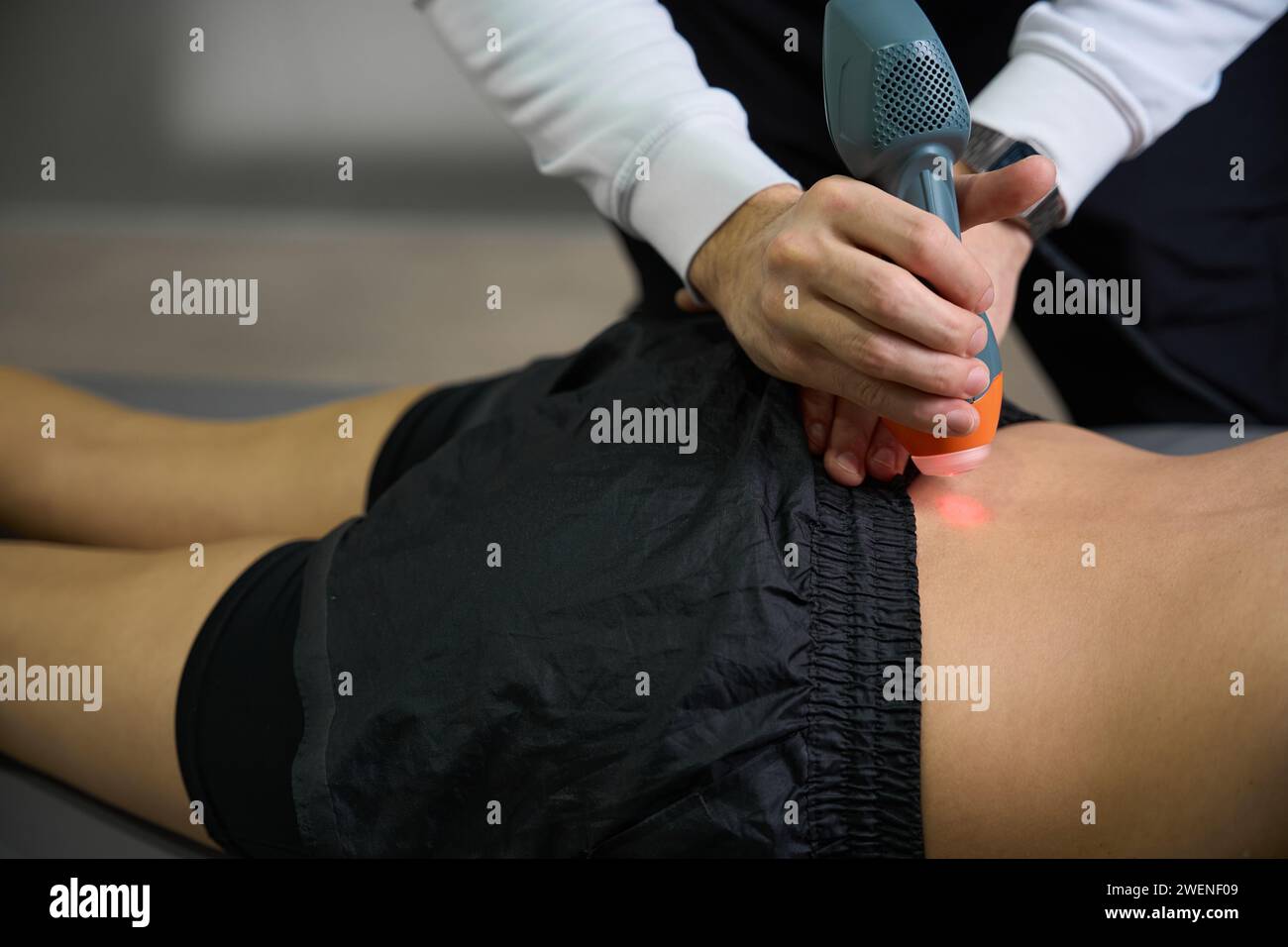 Process of treatment with ultrasound machine in clinic Stock Photo - Alamy
