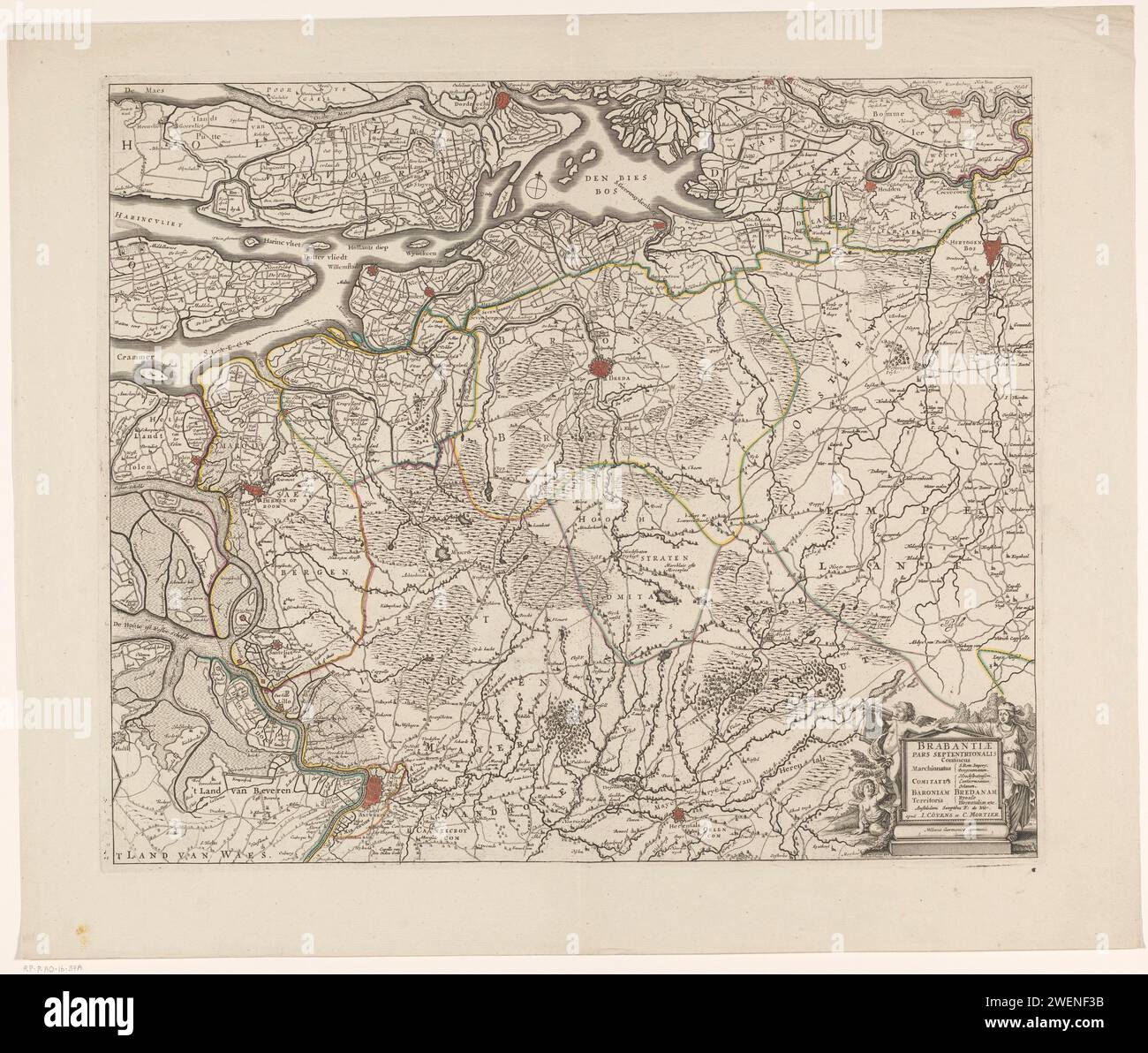 Map of the northwestern part of Brabant, Anonymous, 1721 - 1774 print Map of the northwestern ...