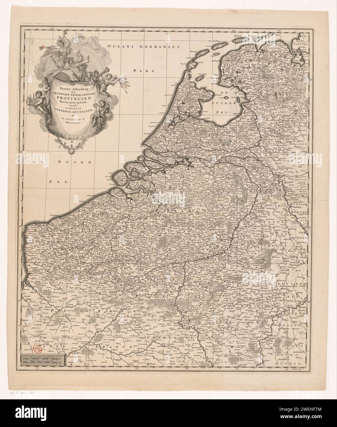 Map of the Seventeen Provinces, Balthasar Ruyter, 1737 - 1748 print Map ...