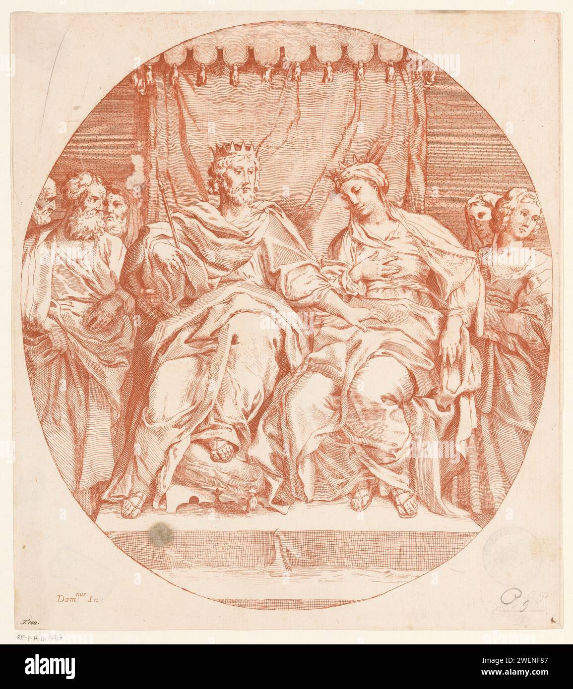 Solomon and Bathsheba on De Troon, Anonymous, After Domenichino, 1591 ...