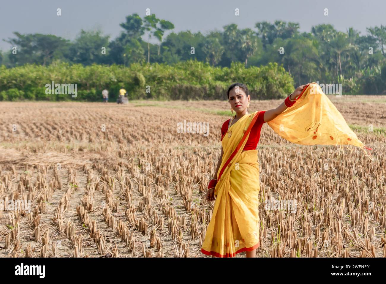 Indian rural girl smiling and enjoying nature. Freedom concept Stock ...