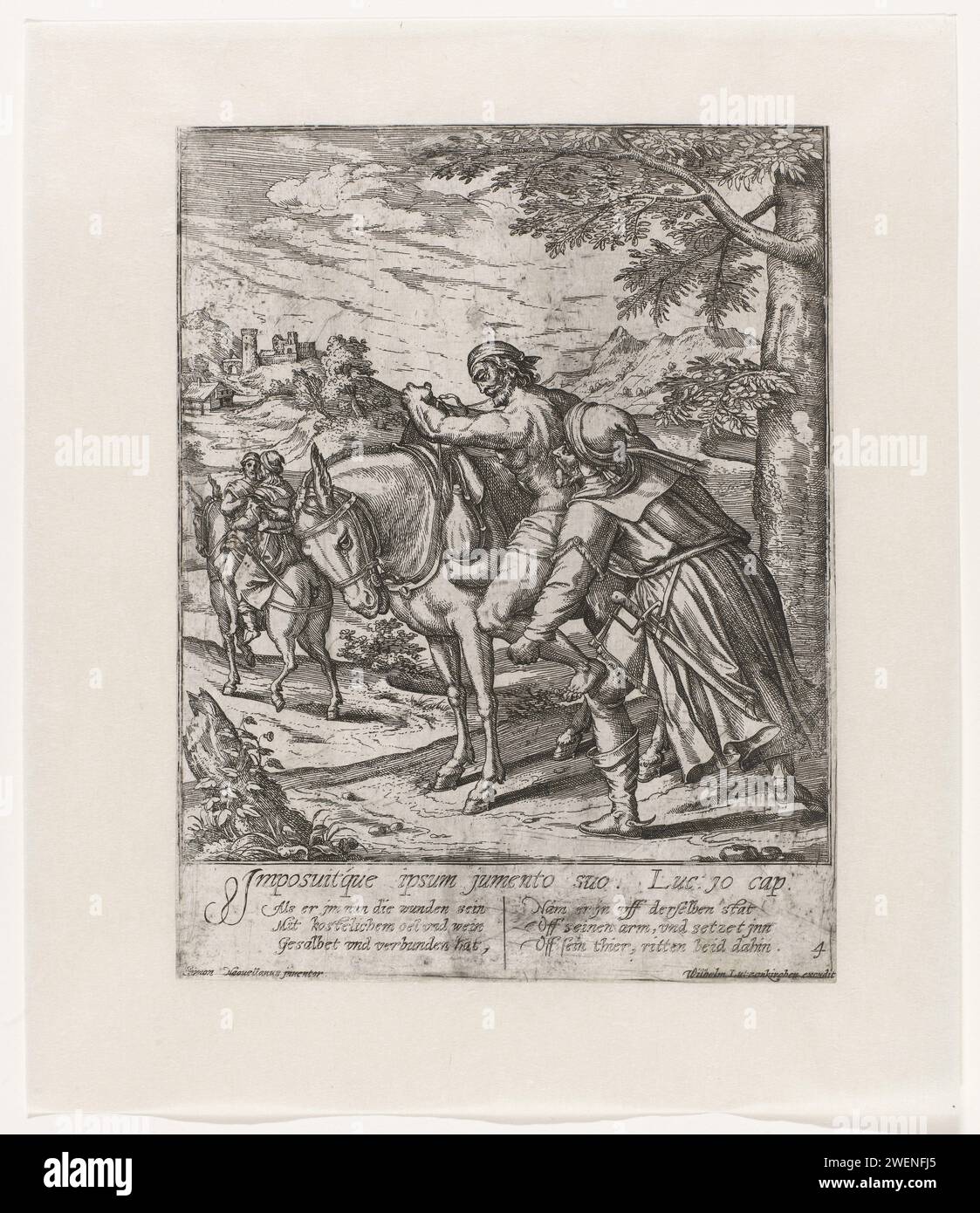 The Merciful Samaritan helps the wounded man on his donkey, 1560 - 1590 ...