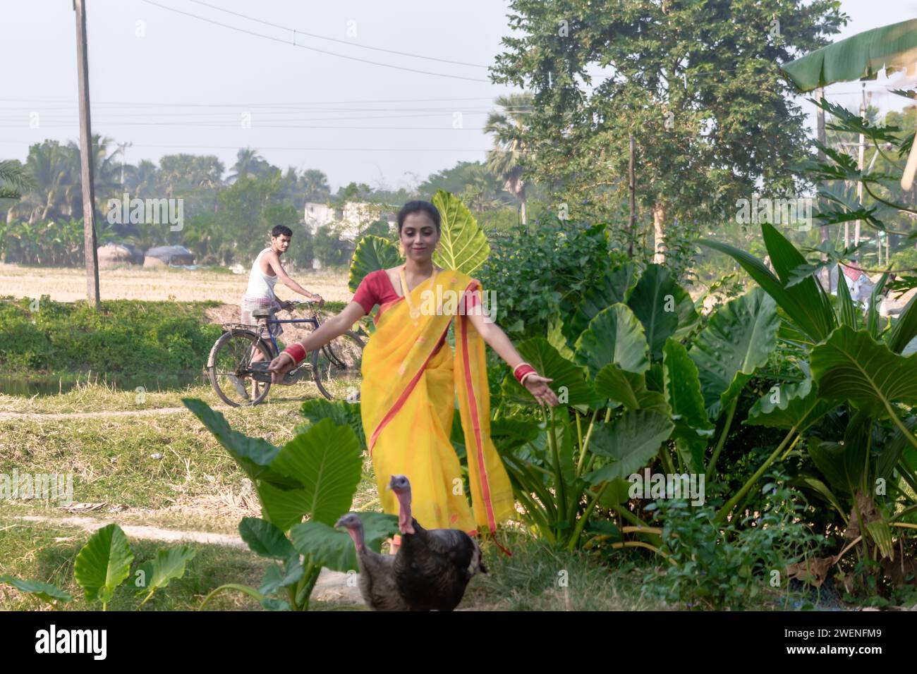 Indian rural girl smiling and enjoying nature. Freedom concept Stock ...