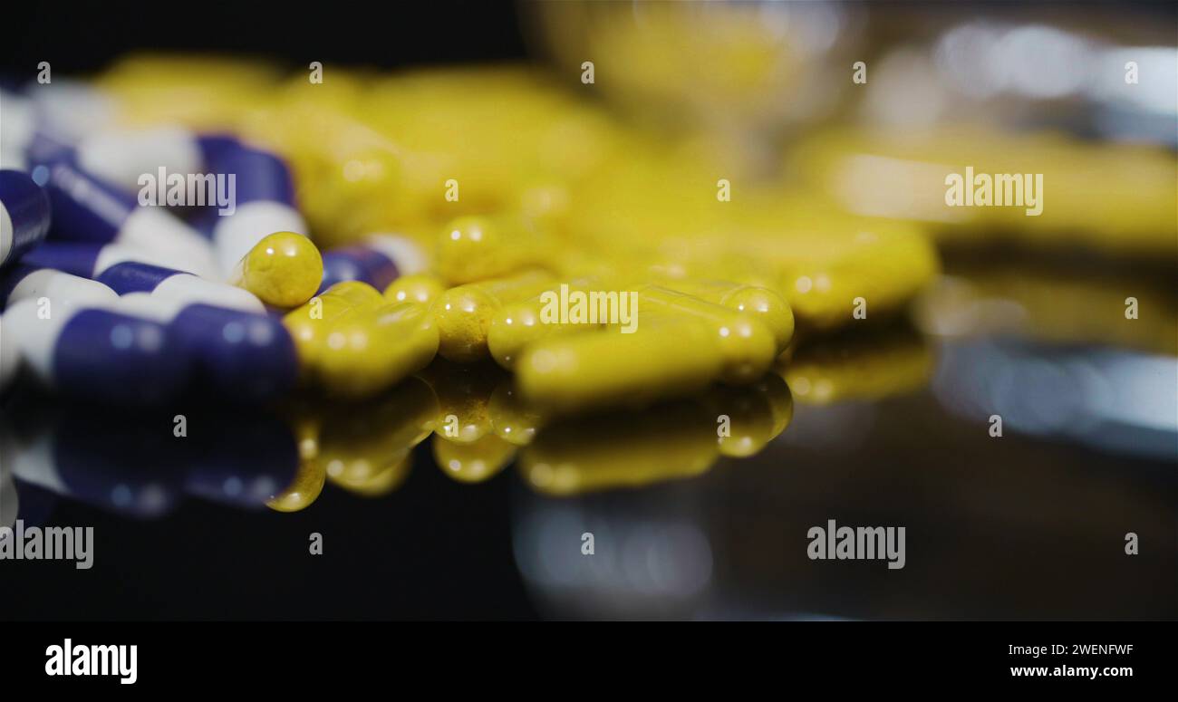 Medical tablets and pills rotating, pharmaceutical industry Stock Photo ...