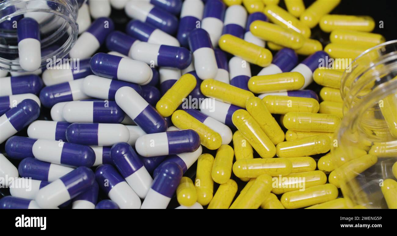 Medical tablets and pills rotating, pharmaceutical industry Stock Photo ...