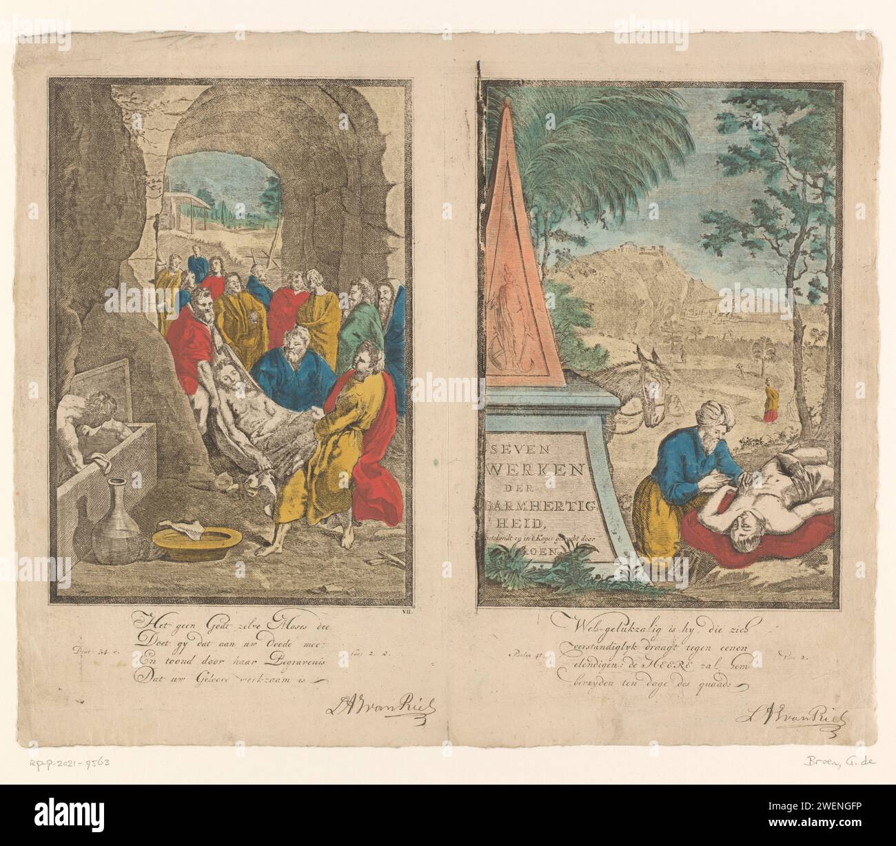 Buried dead and Merciful Samaritan, Gerrit de Broen (I), 1684 - 1740 ...
