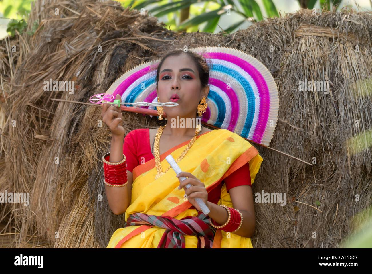 Indian rural girl smiling and enjoying nature. Freedom concept Stock ...