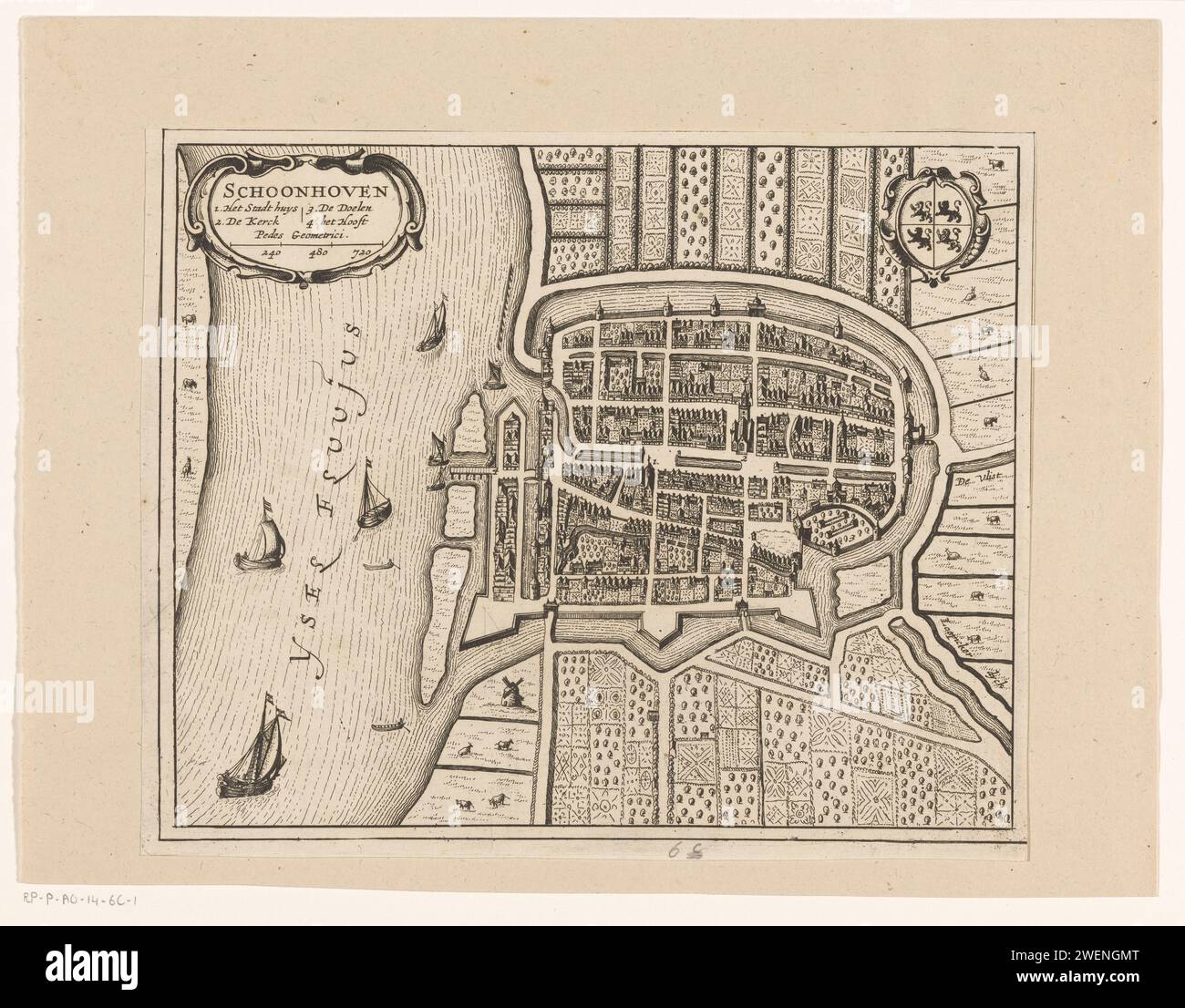 Map Schoonhoven, Anonymous, 1657 - c. 1704 print Map in a nutshell ...