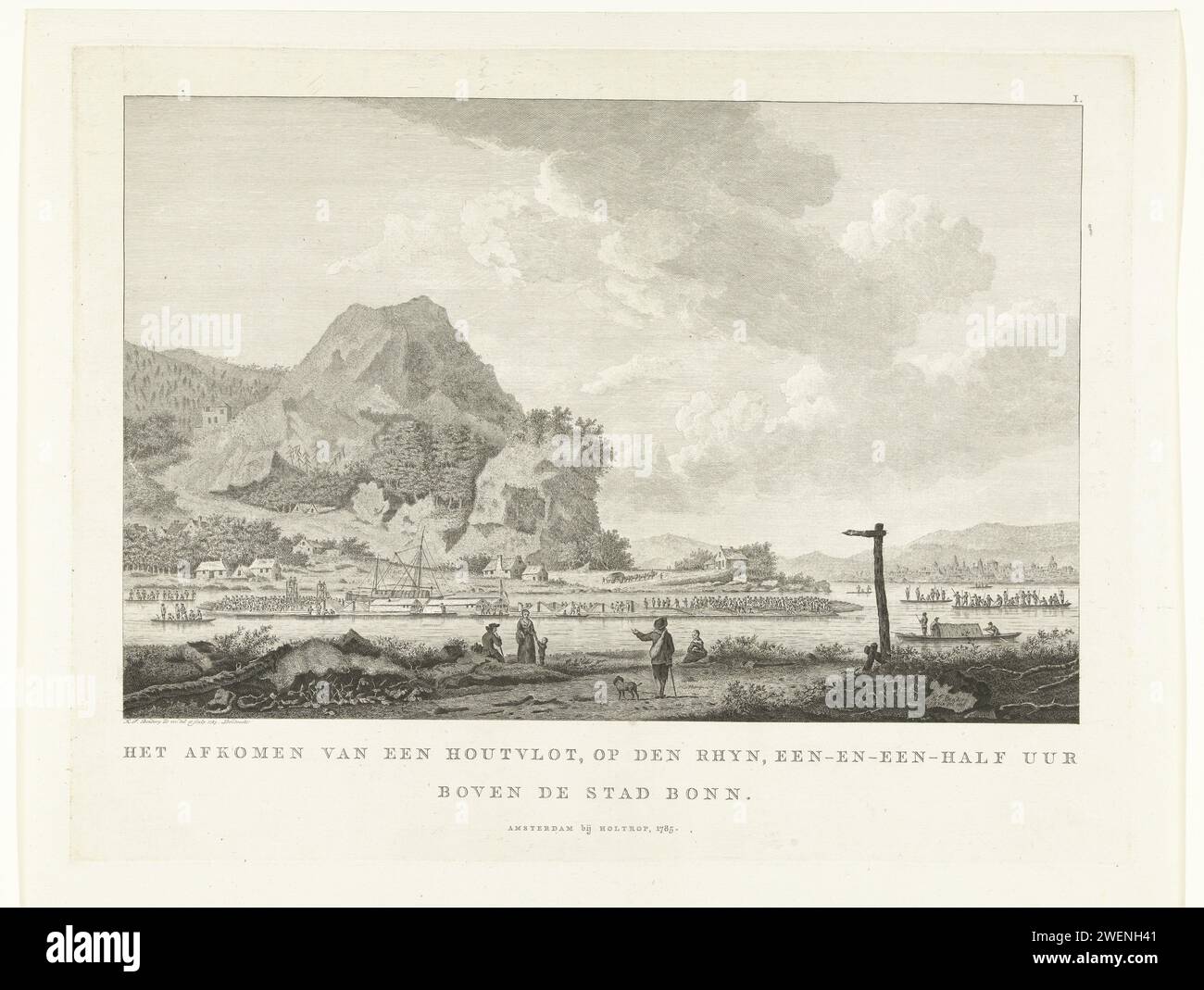 Woodvlot with residential huts and crew de Rijn sagging, Carel Frederik ...