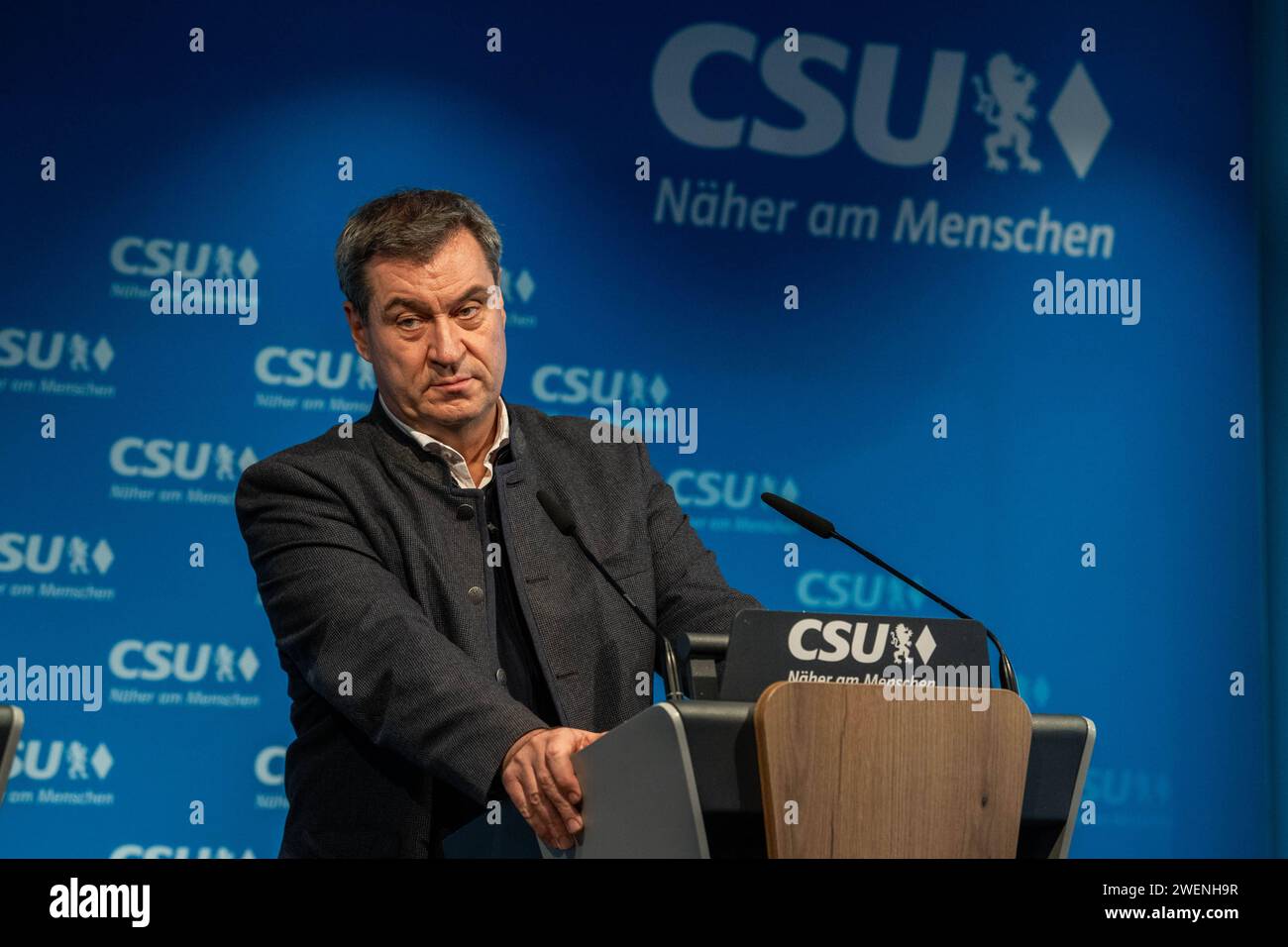 Politik, CSU, 20240126, Pressekonferenz nach Sitzung des CSU-Vorstands ...