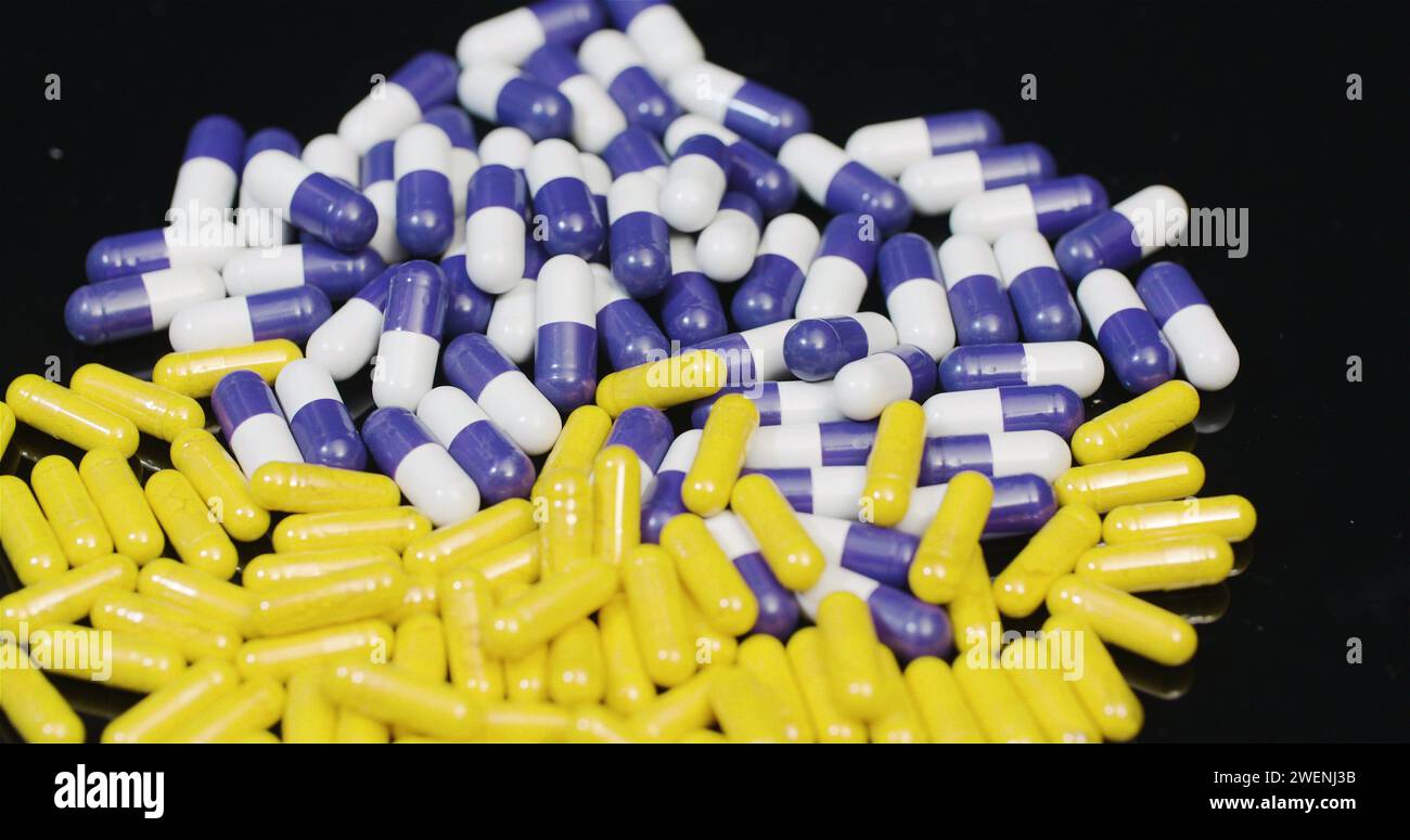 Medical tablets and pills rotating, pharmaceutical industry Stock Photo ...