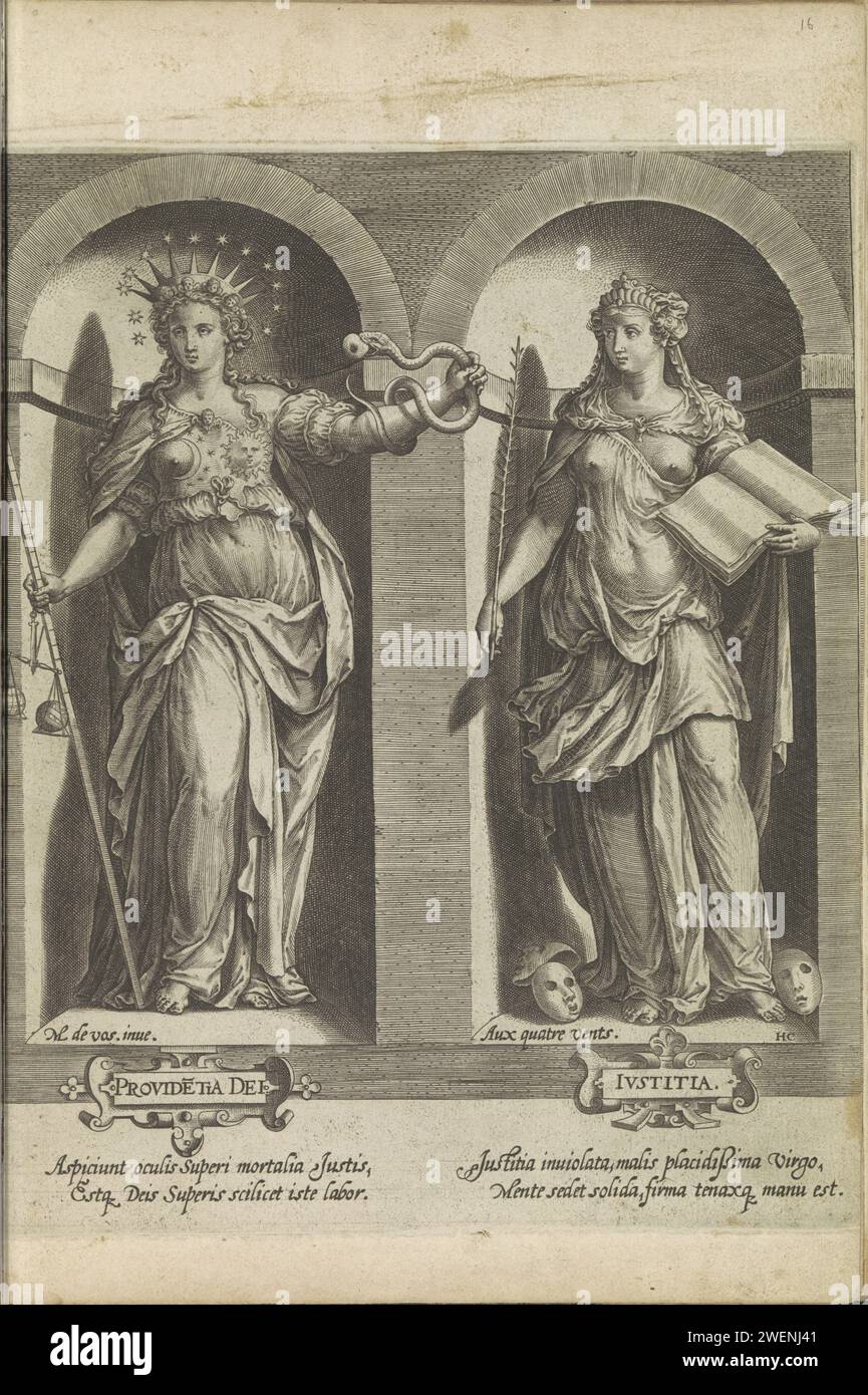 Provision and Justice, After 1577 - 1580 print On the left in a niche ...