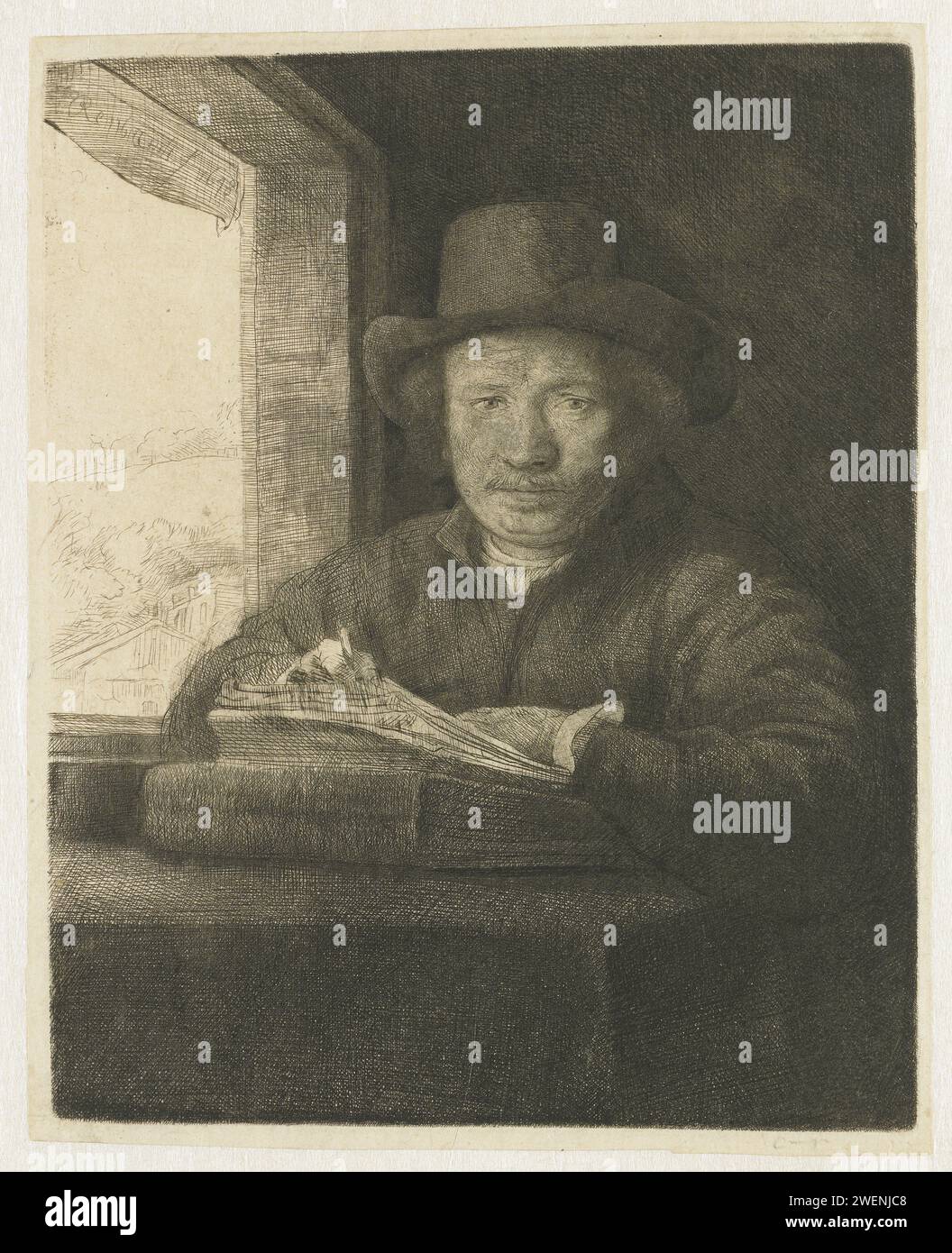 Self portrait etching at a window hi-res stock photography and images ...