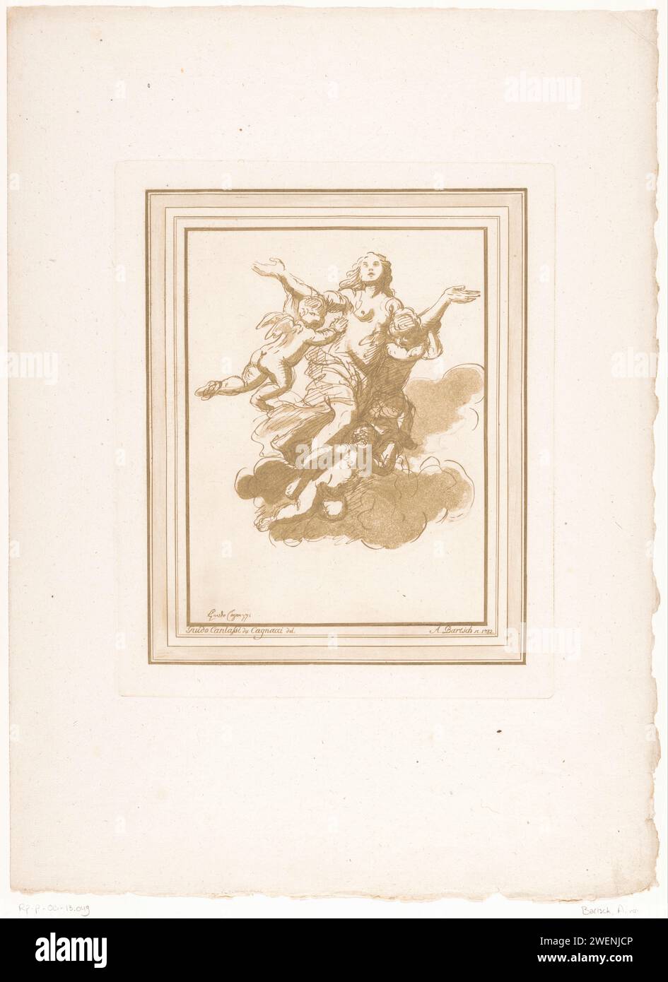 Ascension of Maria Magdalena, Adam von Bartsch, after Guido Cagnacci ...