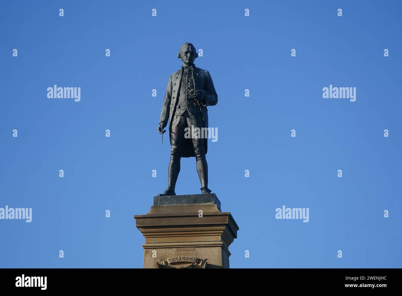 The memorial statue for Captain James Cook in Whitby, Yorkshire ...