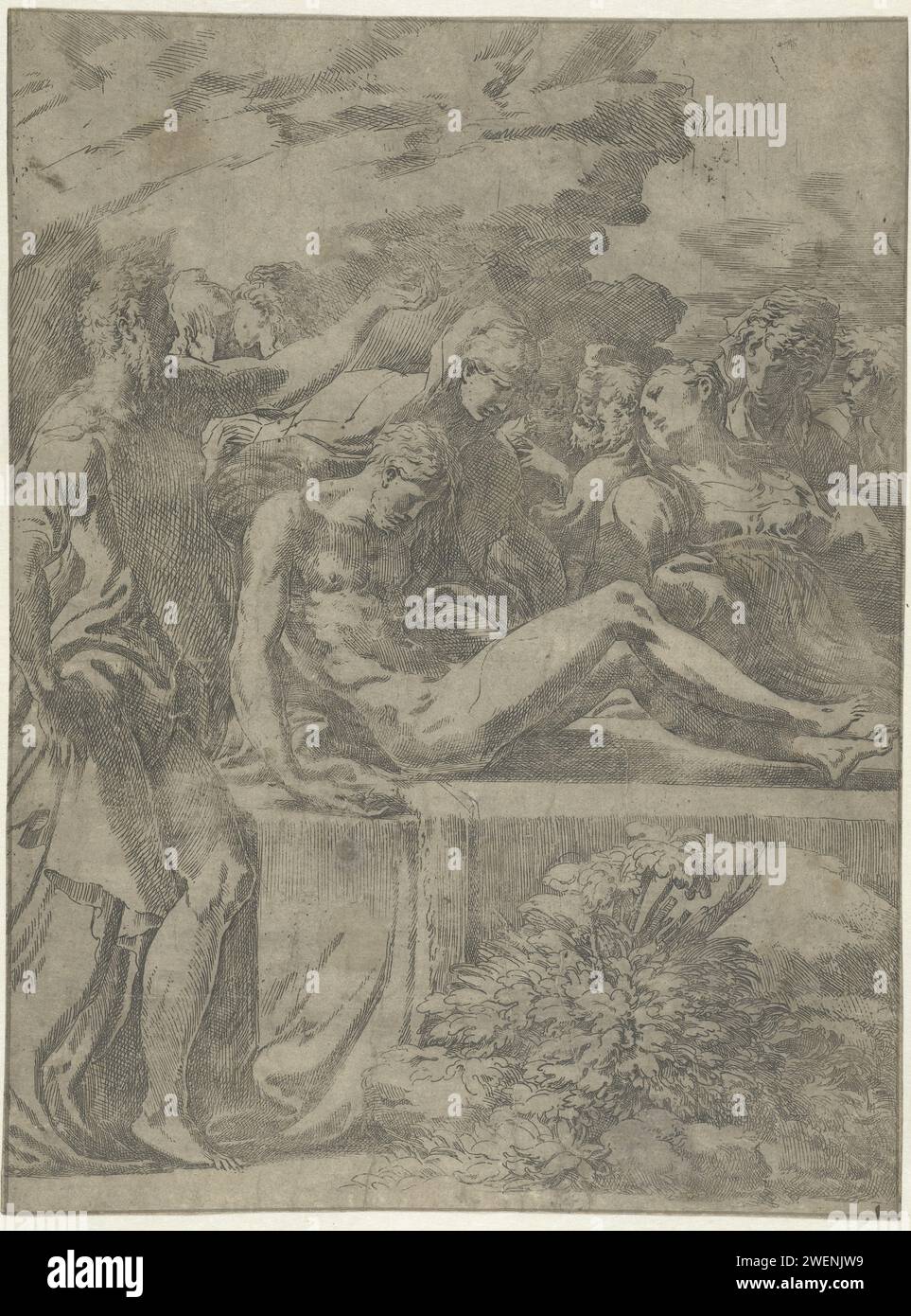 De Grafleging van Christus, Parmigianino, 1525 - 1540 print The body of ...