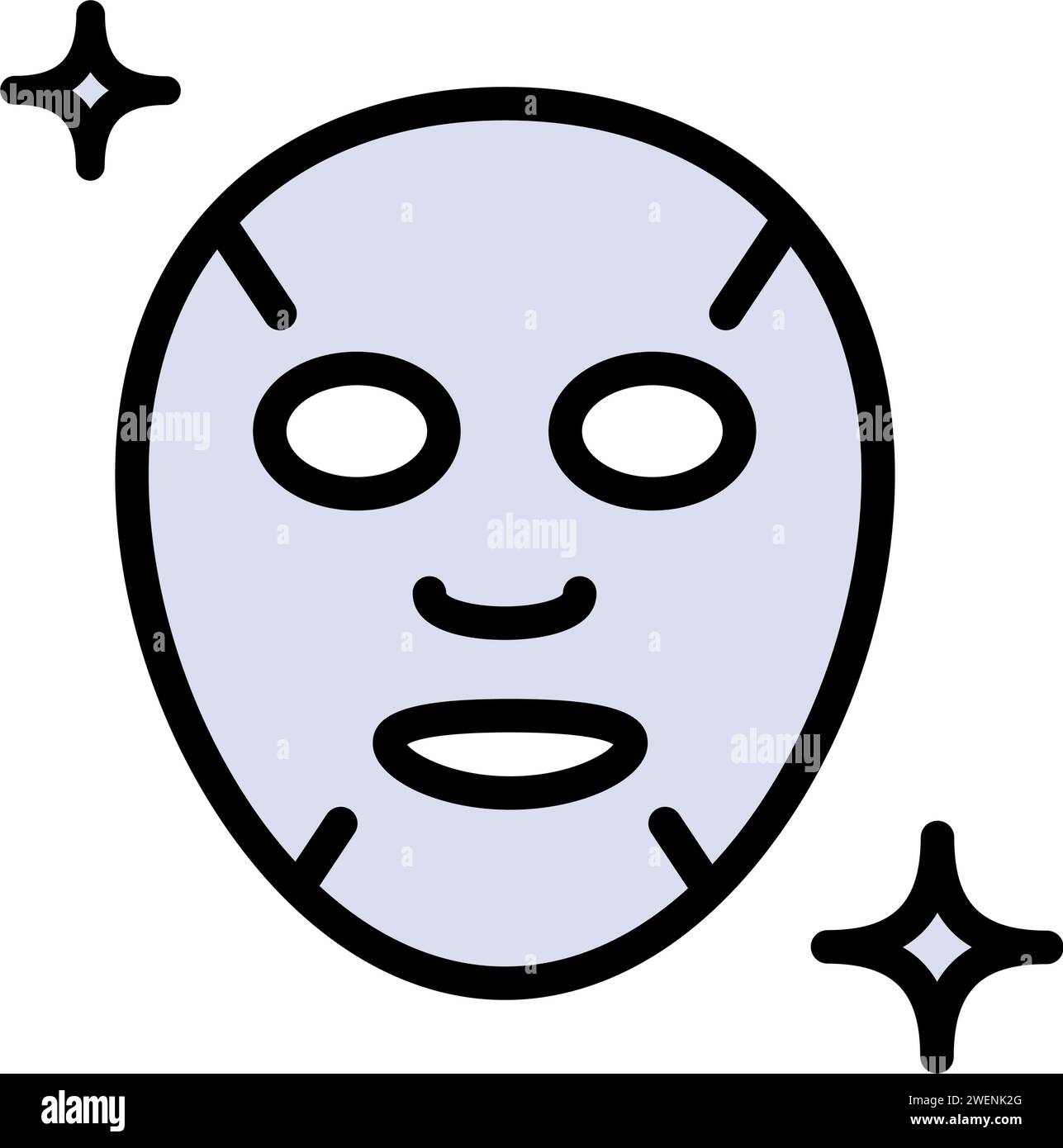 Facial sheet mask color icon. Face cosmetics mask vector icon. Simple ...