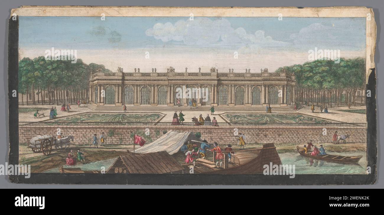 View of the Grand Trianon in the garden of Versailles, Anonymous, 1700 ...