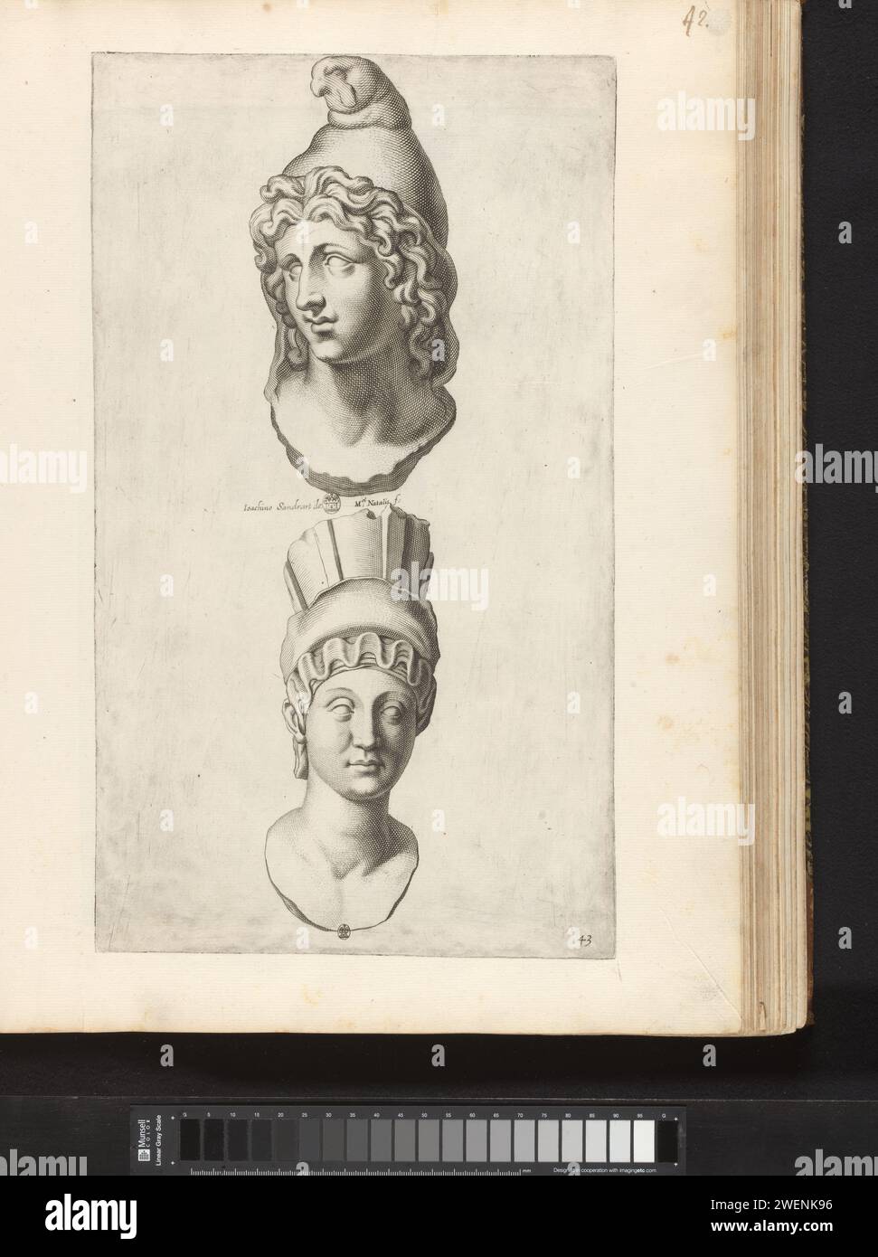 Bustes of Hercules and an unknown man, 1636 - 1647 print Two Roman ...