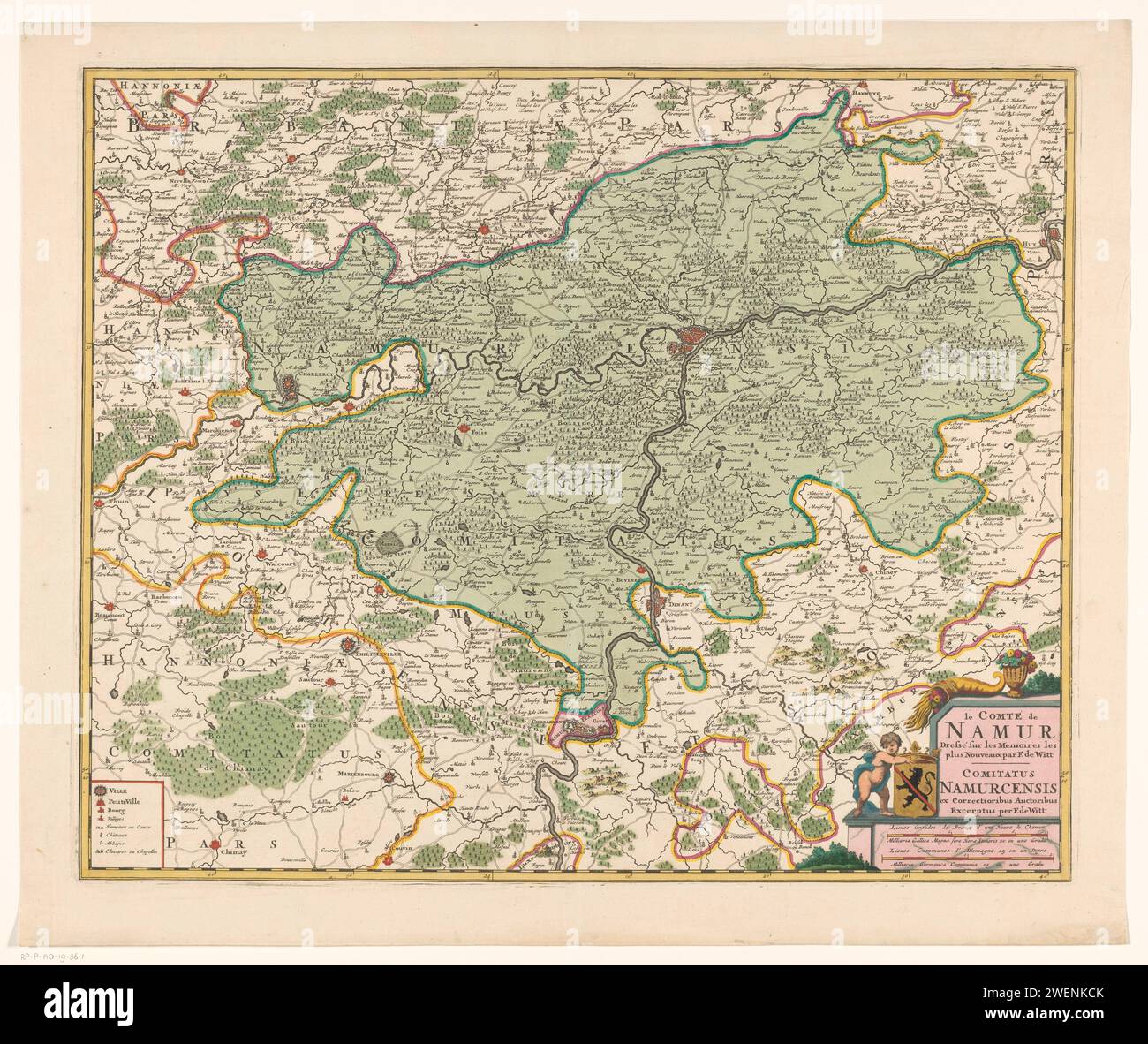Map of the Graafschap Namur, Anonymous, 1645 - 1706 print Map of the ...