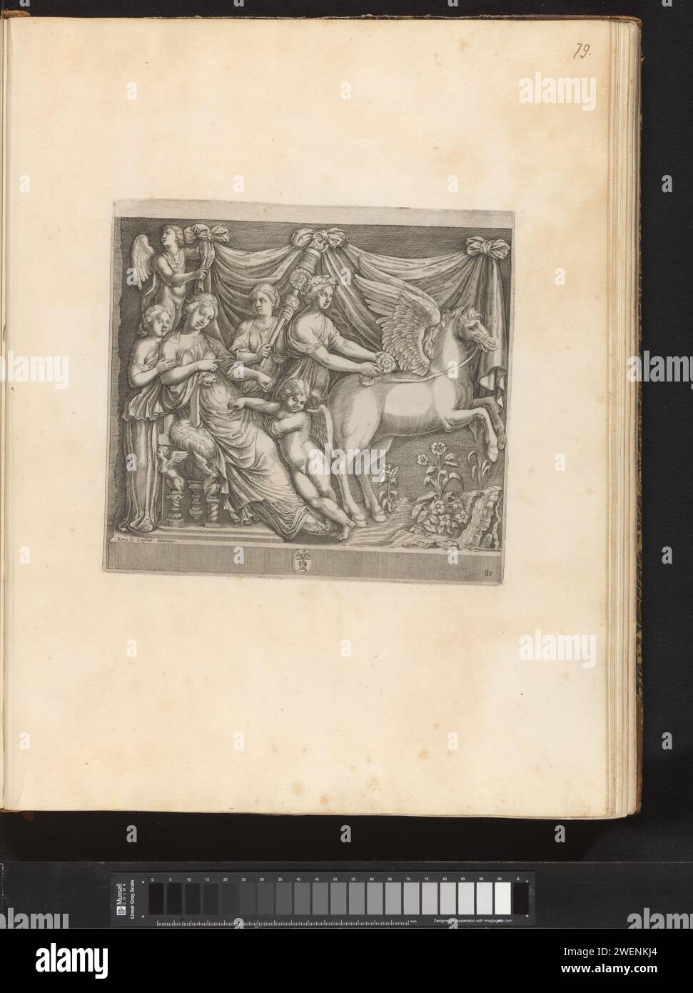 Bas -relief with an angel and a retained Sater, 1636 - 1647 print Bas ...