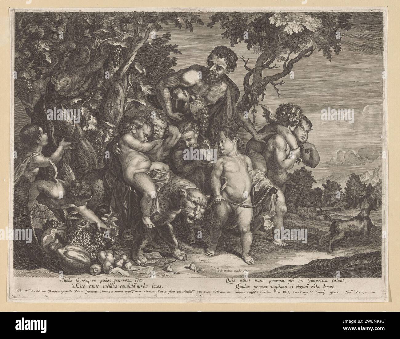 Triumph of Bacchus, D. Brunn, After Anthony Van Dyck, 1628 print paper ...