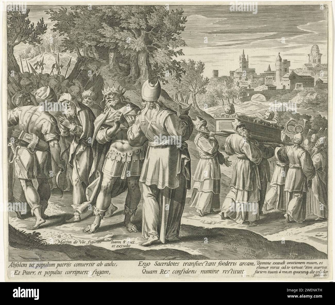 David flees Absalom, Aegidius Sadeler (II), After Maerten de Vos, 1580 ...