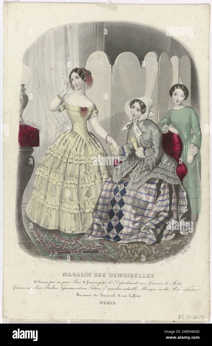Demoiselle store, March 25, 1850, 1850 Three women, one of whom sitting ...