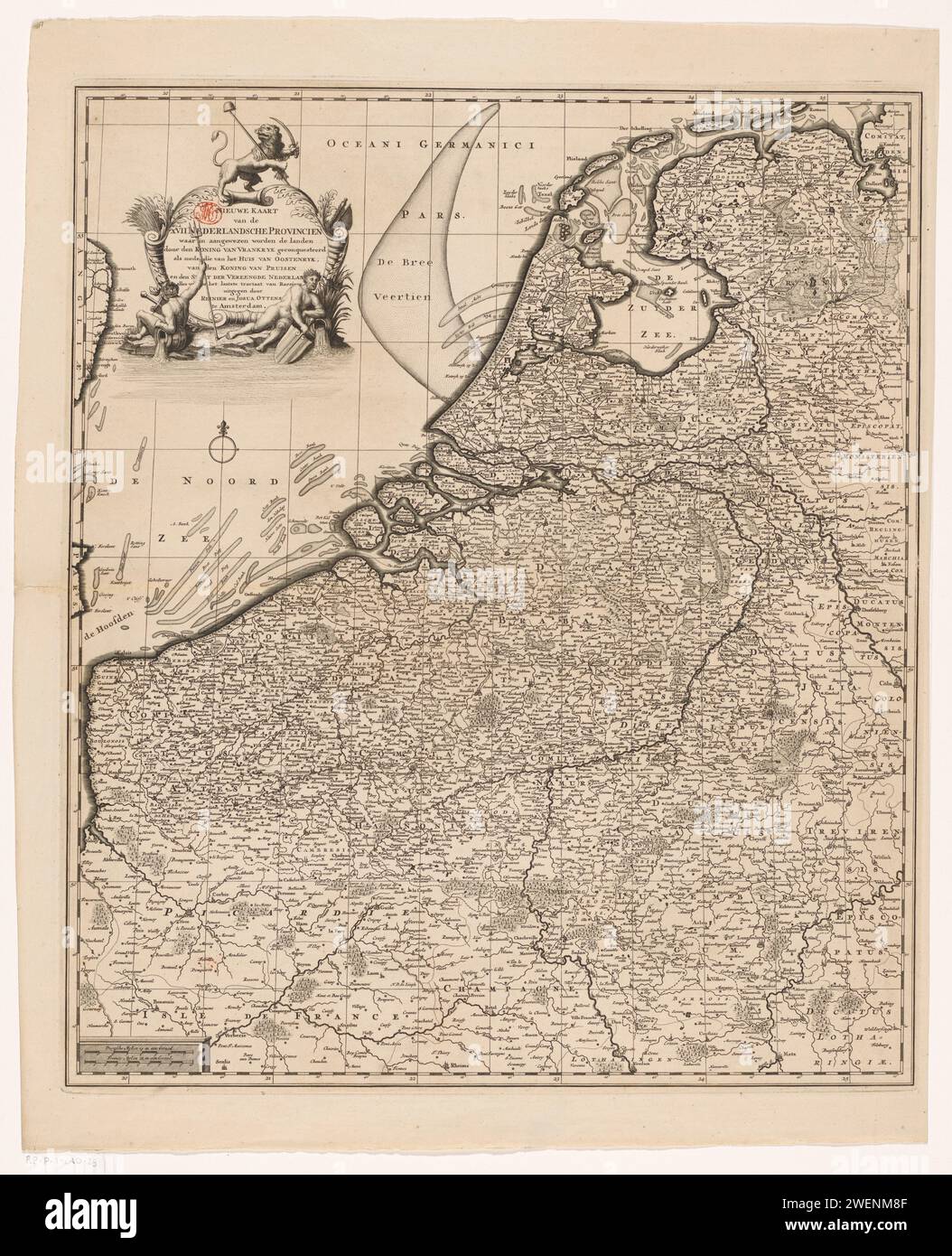 Map of the Seventeen Provinces, Joachim Ottens (Possible), 1715 - 1737 ...