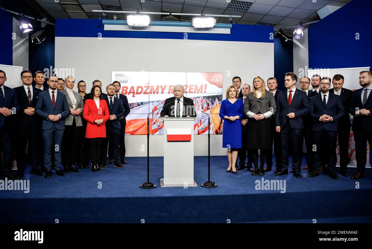 Jaroslaw Kaczynski, the leader of the Law and Justice political party ...