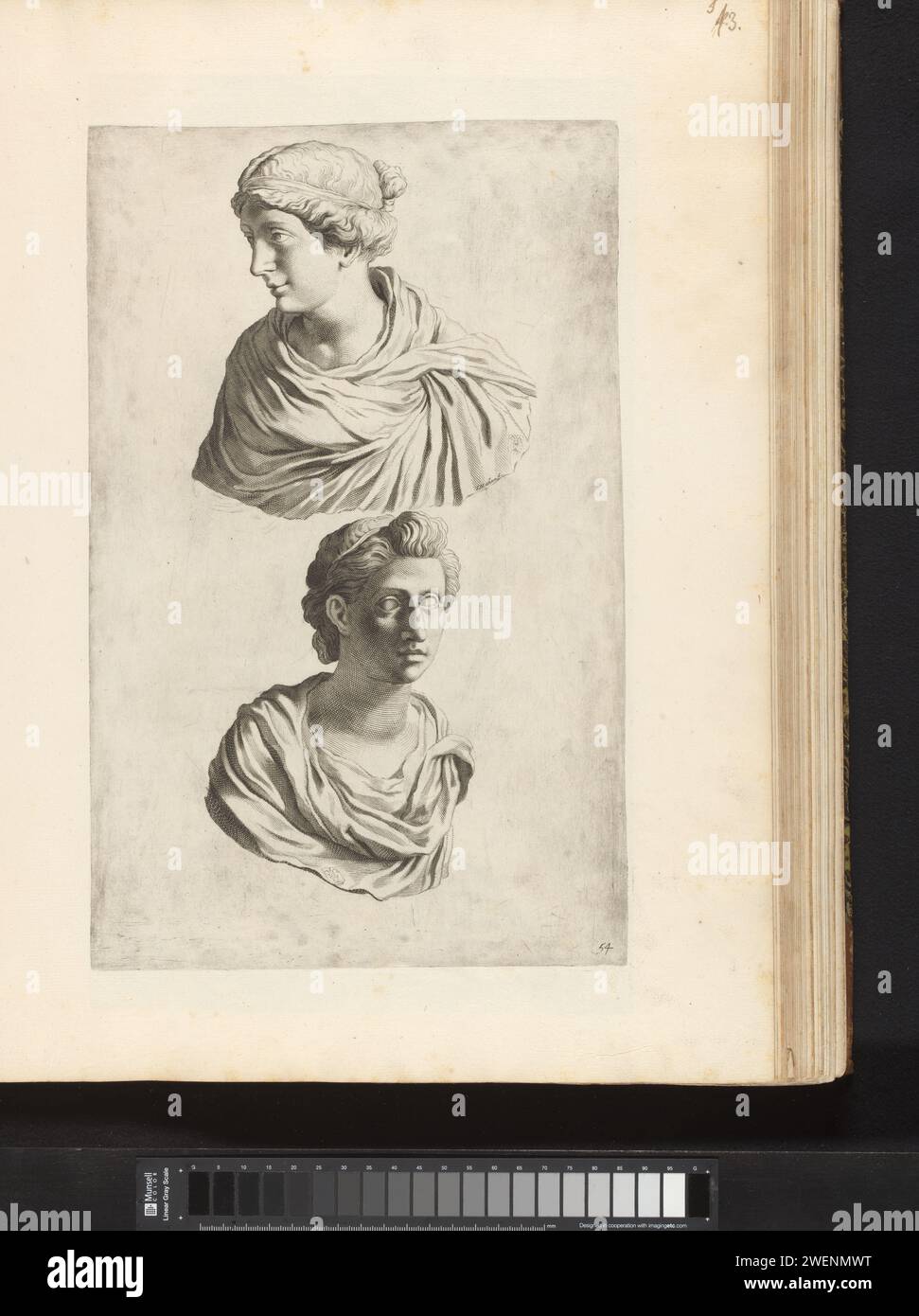 Two portrait busts of Roman women, 1636 - 1647 print Two portrait busts ...