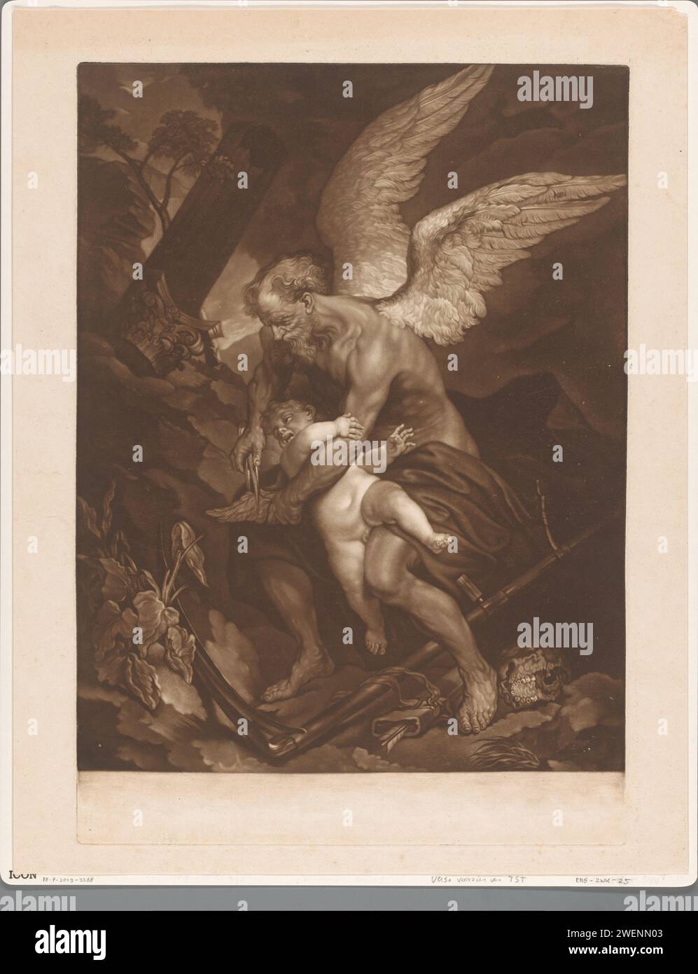 Time cuts the wings of Cupido, James Mcardell, After Anthony Van Dyck ...