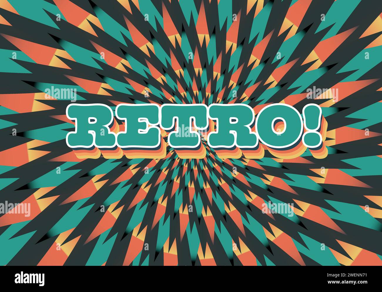 A retro-themed graphic features a bold 'RETRO!' text with a vibrant ...
