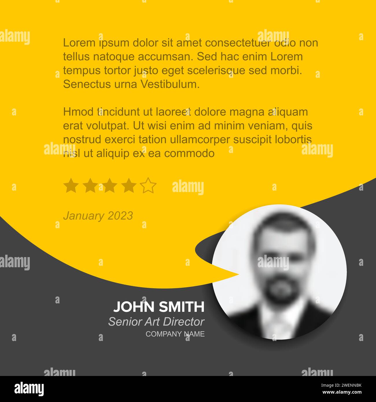 Simple dark and yellow minimalistic client user customer testimonial ...