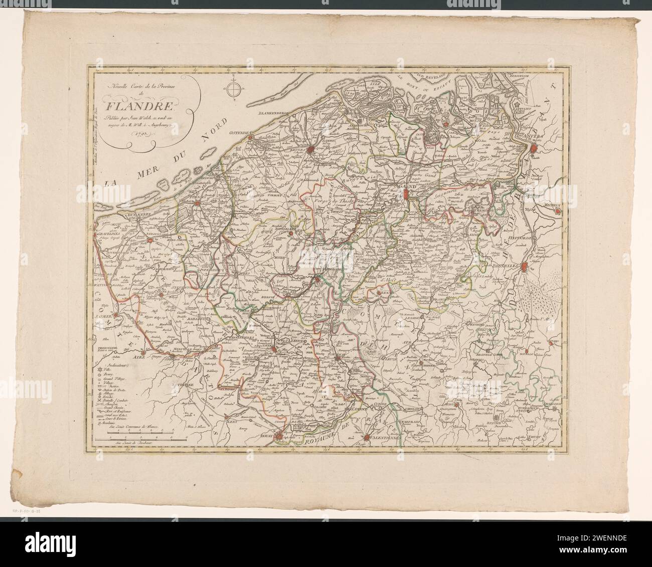 Map of the Graafschap Vlaanderen, Anonymous, 1793 print Map of the ...
