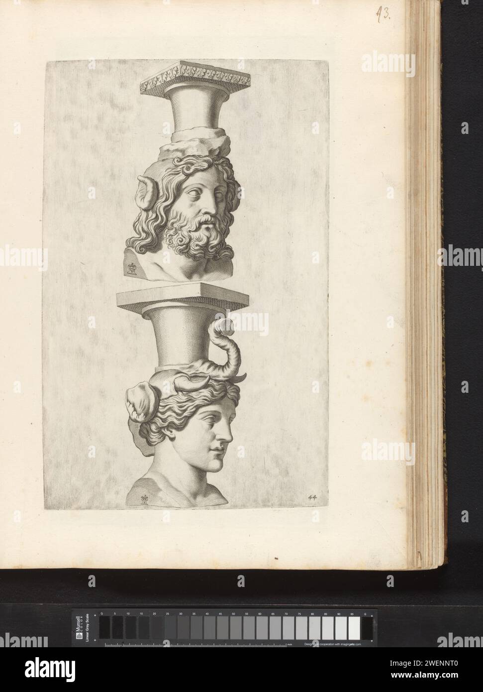 Two sculptures from a faun, 1636 - 1647 print Two Roman sculptures ...