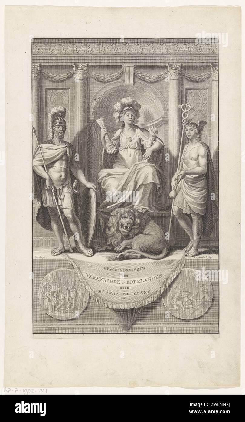 Dutch Virgin flanked by Mars and Mercury, 1730 print Hollandse Virgin ...