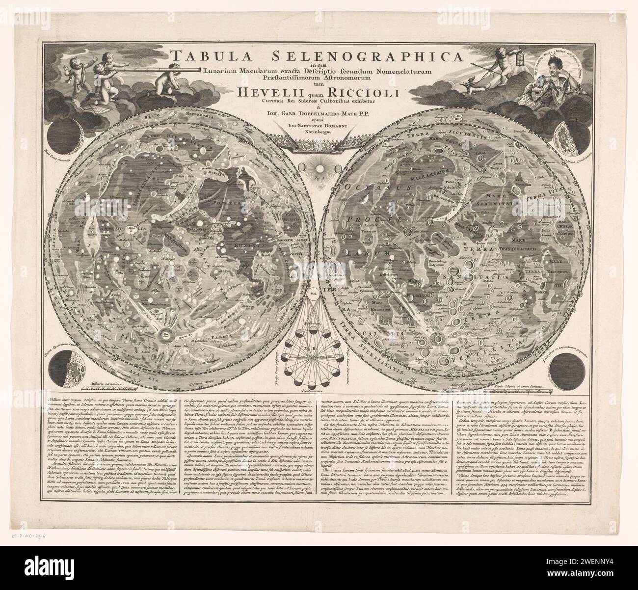 Map of the Moon, Anonymous, After Johann Gabriel Doppelmoyr, 1702 ...