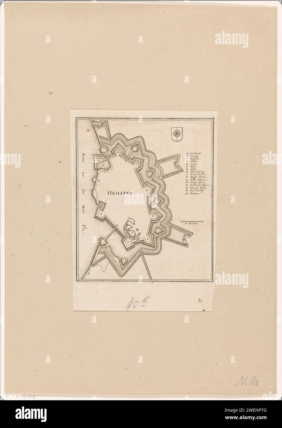 Vesting map of Heusden, Caspar Merian, after Johann Merck, 1654 - c ...