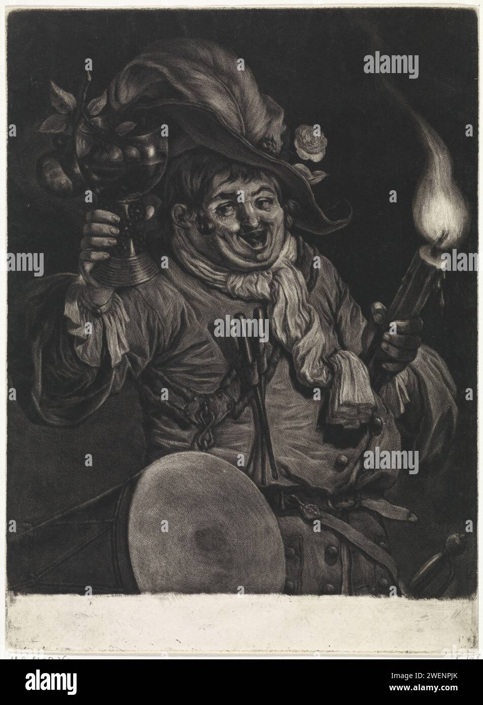 Drunken Tamboer with Roemer and Toorts, Jacob Gole, After Cornelis ...