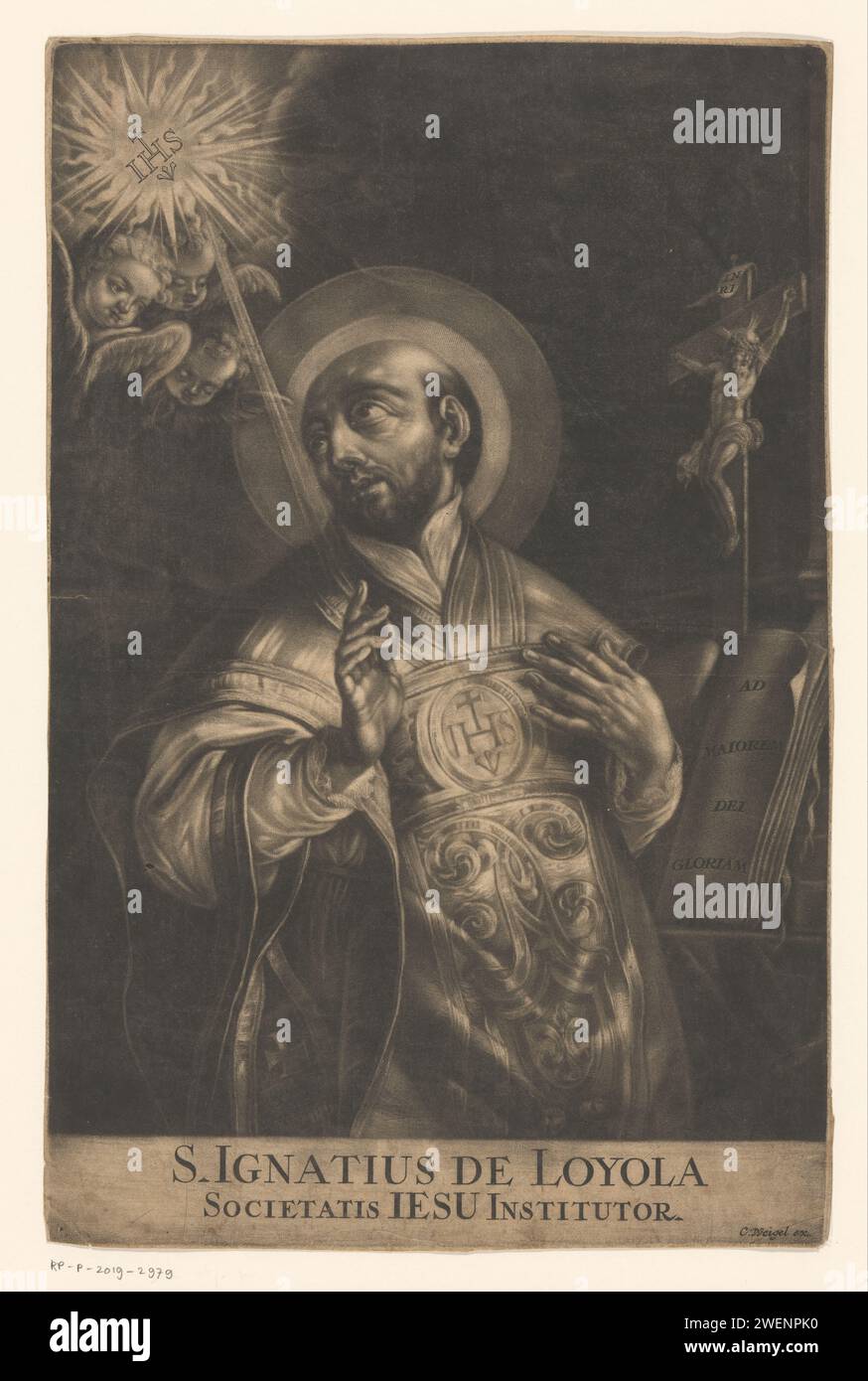 H. Ignatius van Loyola, anonymous, 1664 - 1725 print paper etching the ...