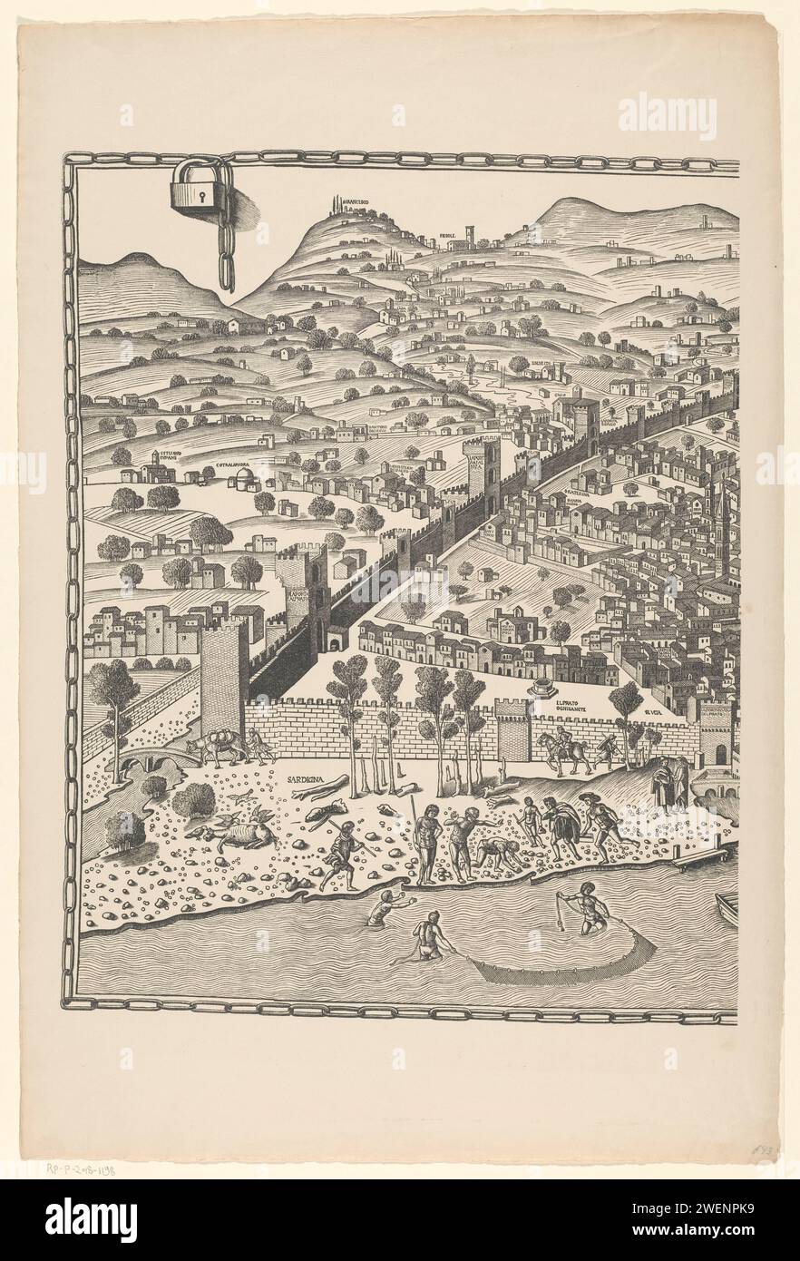 View of Florence (left part), Reichsdruckerei, Francesco Rosselli ...