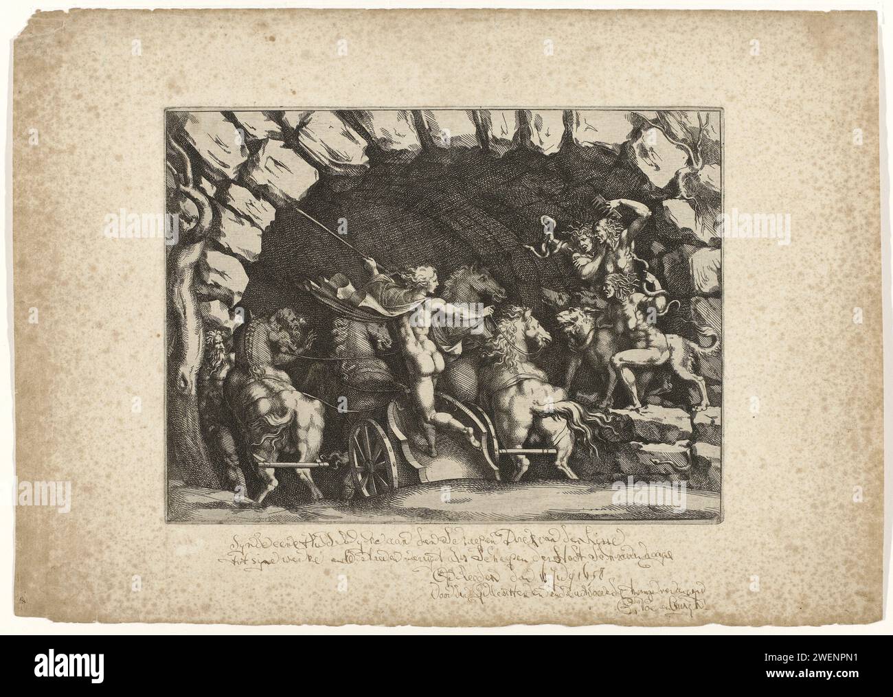 Pluto goes into the underworld, 1645 - 1658 print Pluto drives the ...