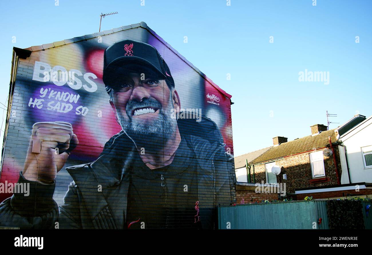 A mural paying tribute to Liverpool manager Jurgen Klopp, Randolph ...