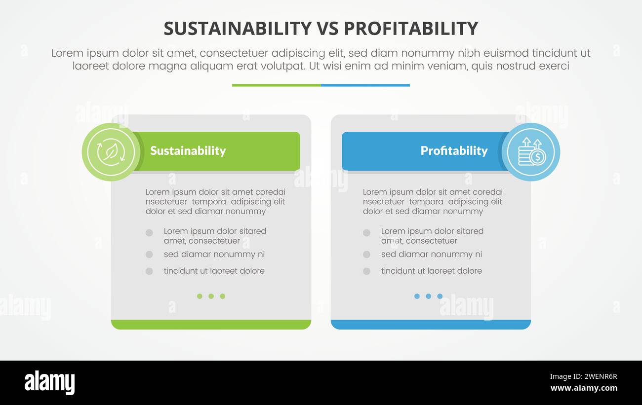 sustainability versus profitability comparison opposite infographic ...