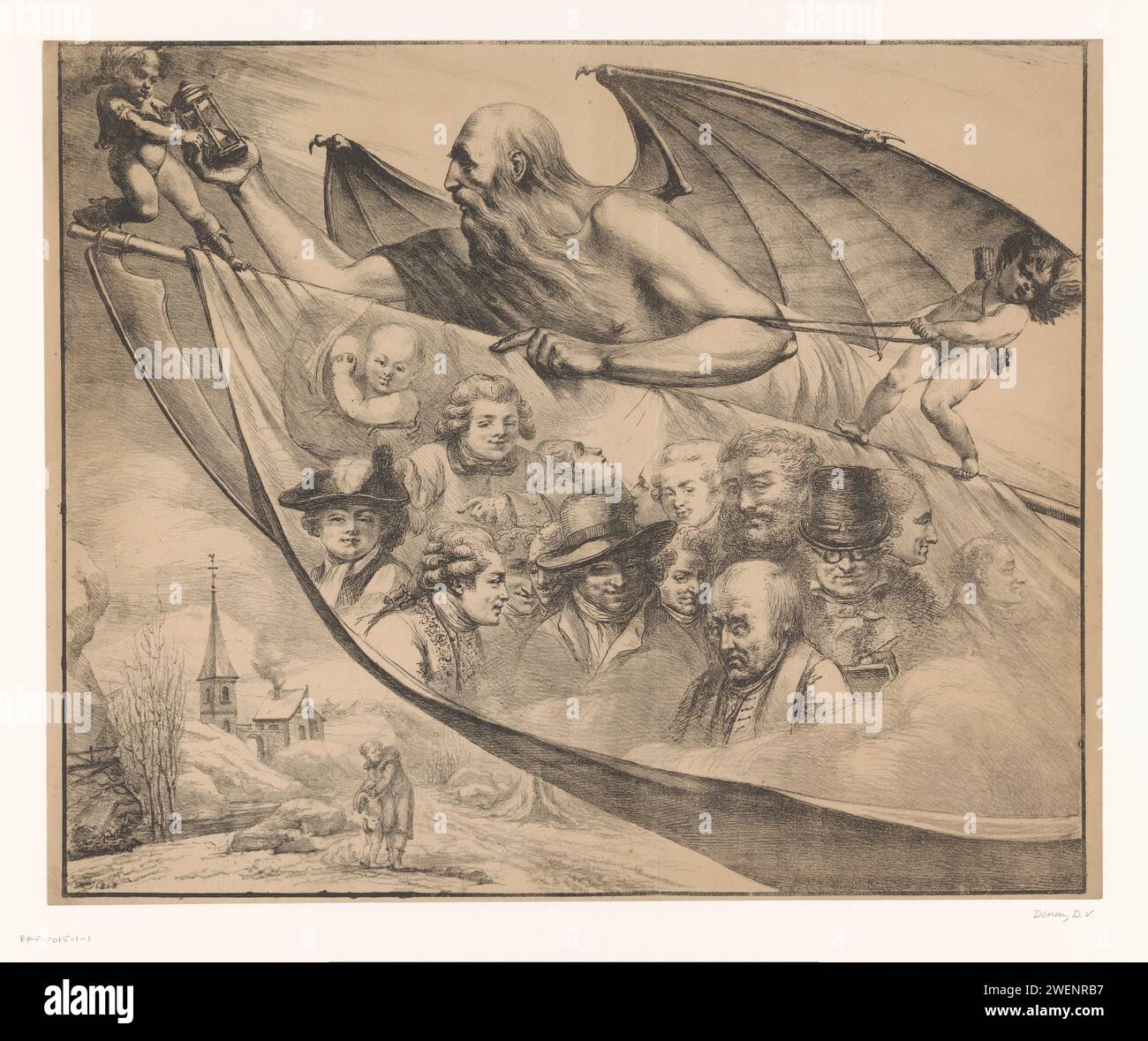 Father Time shows memories of Vivant Denon, 1818 print Father time with ...