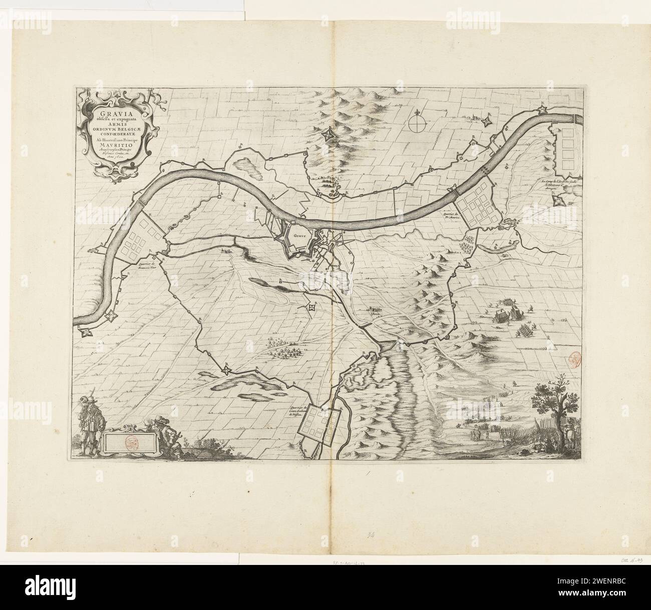 Siege and intake of Grave by Maurits, 1602, 1647 - 1649 print Siege and ...