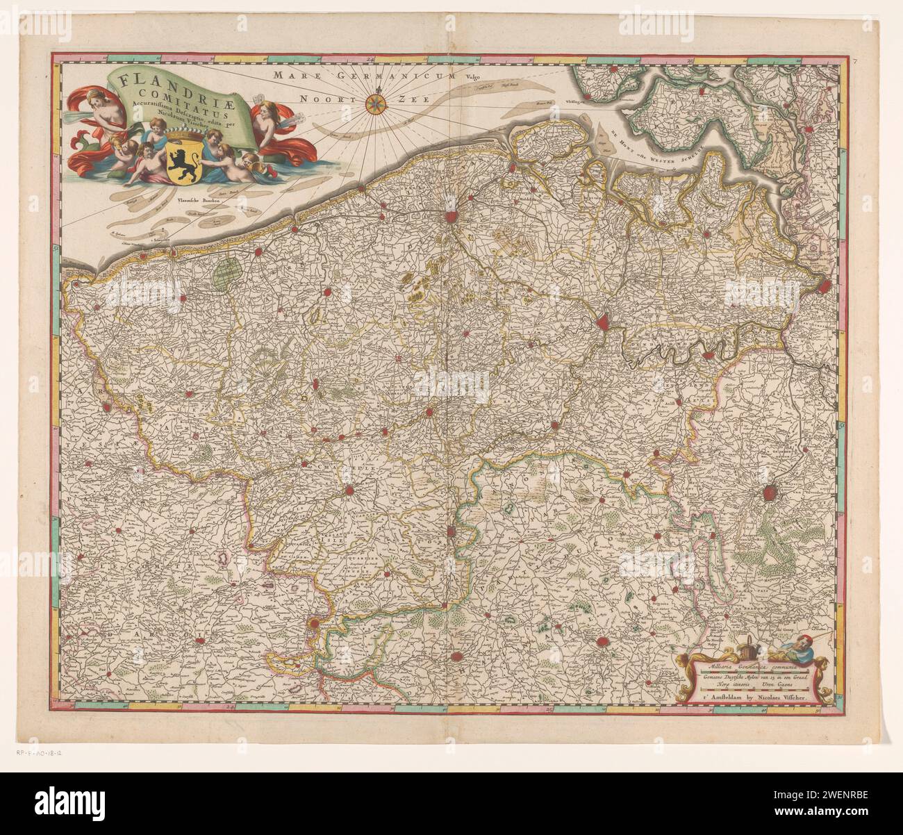 Map of the Graafschap Vlaanderen, Anonymous, 1656 - 1677 print Map of ...