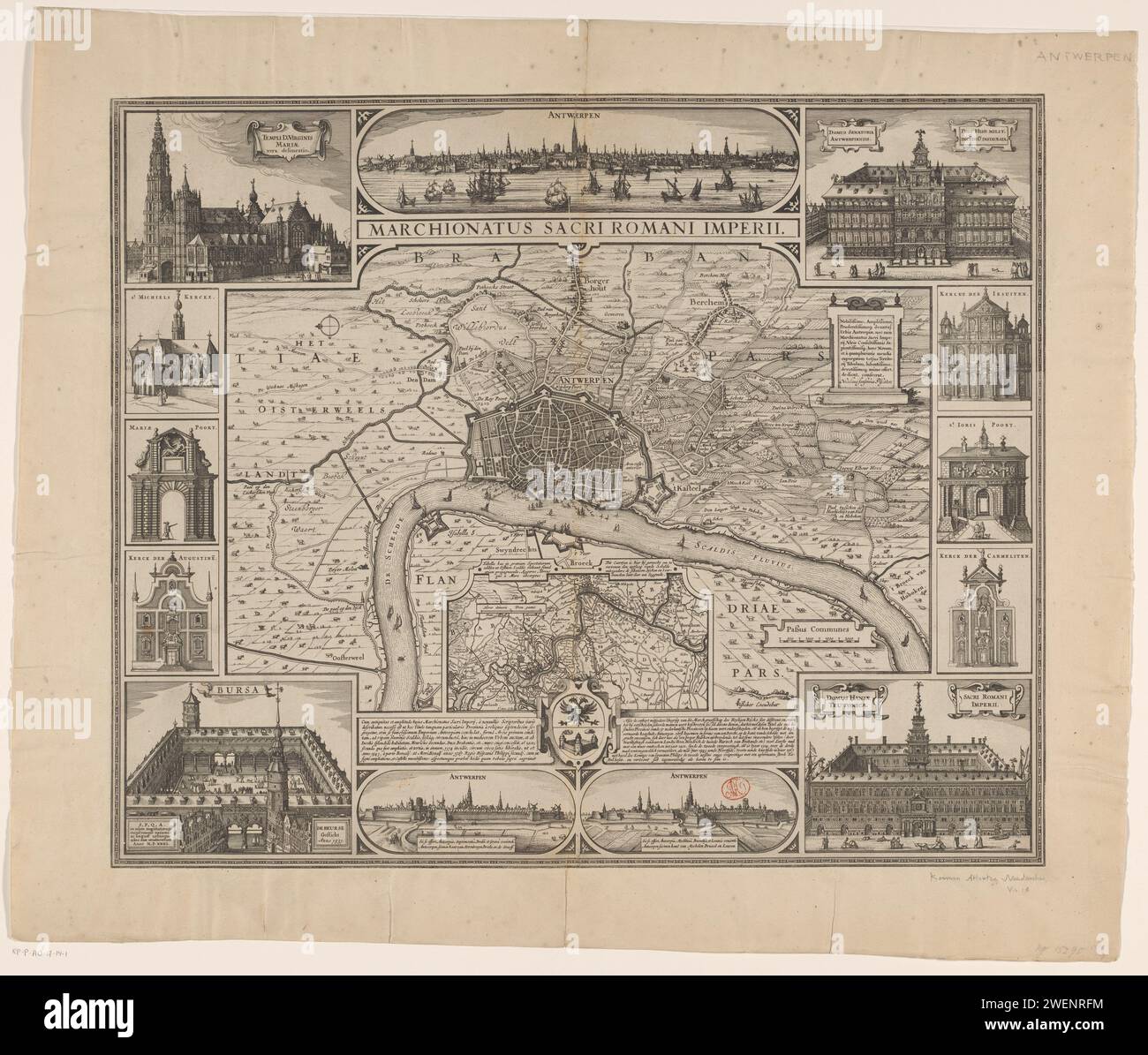 Map of the city of Antwerp and its surroundings, Claes Jansz. Visscher ...